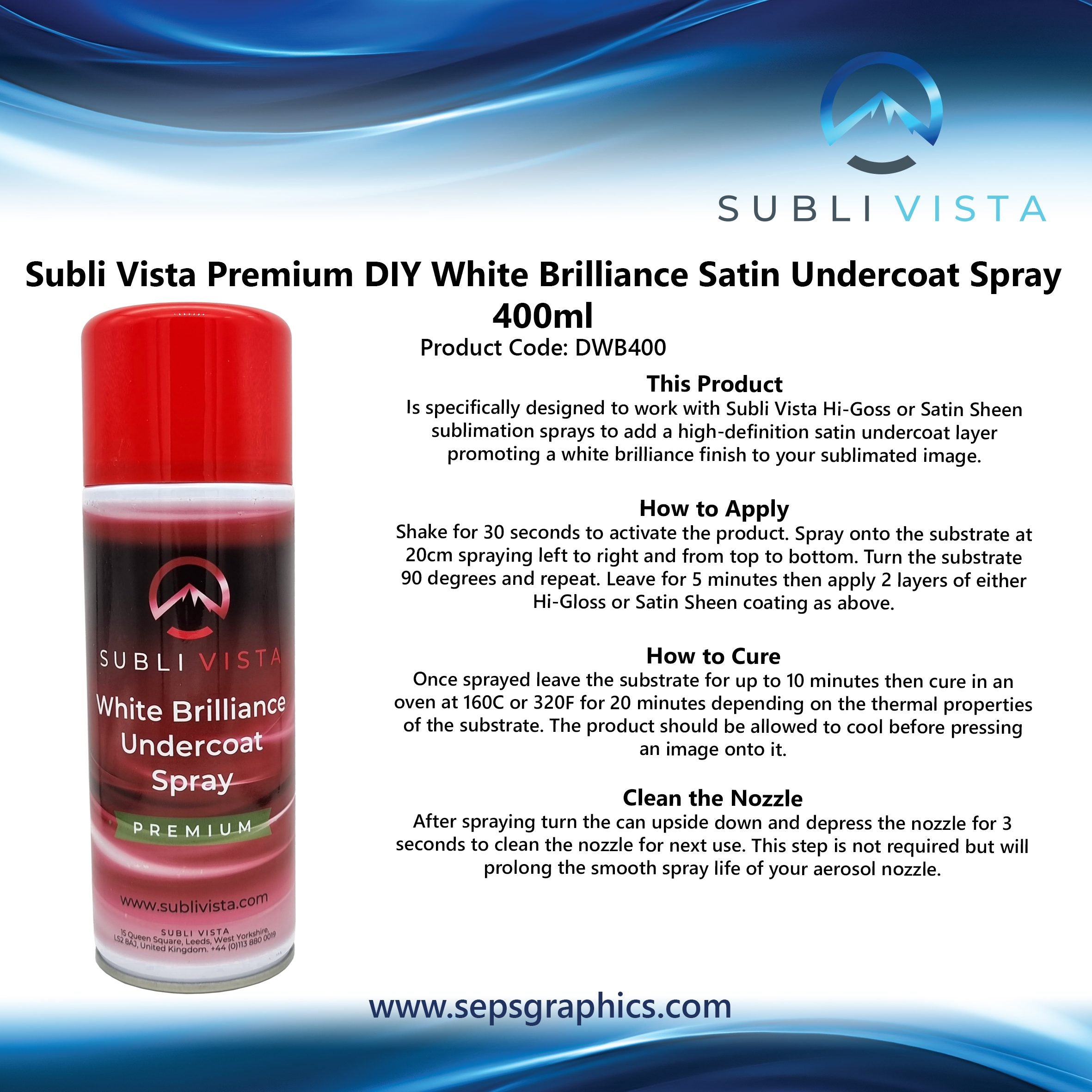Subli Vista Sublimation Coating Premium White Brilliance Satin Heat ...